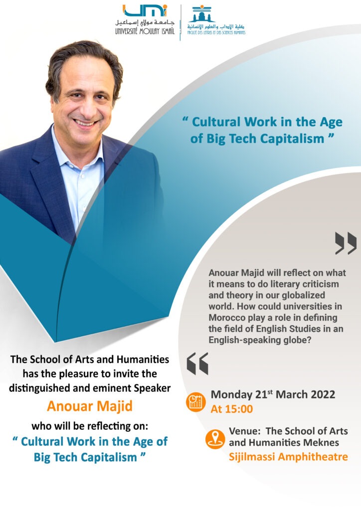 Cultural Work in the Age of Big Tech Capitalism ” FLSH MEKNES
